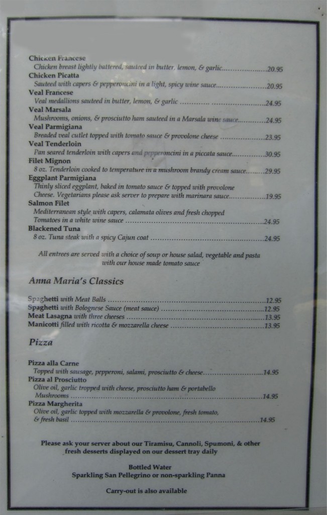 Anna Maria's Italian restaurant in Washington, DC | The Restaurant Museum